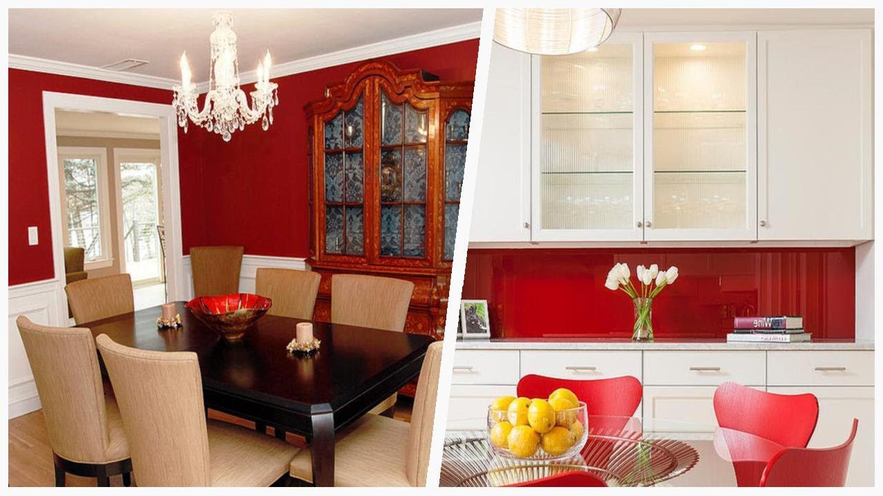 75 Red Dining Room With Red Walls Design Ideas You'll Love 🪴 - YouTube