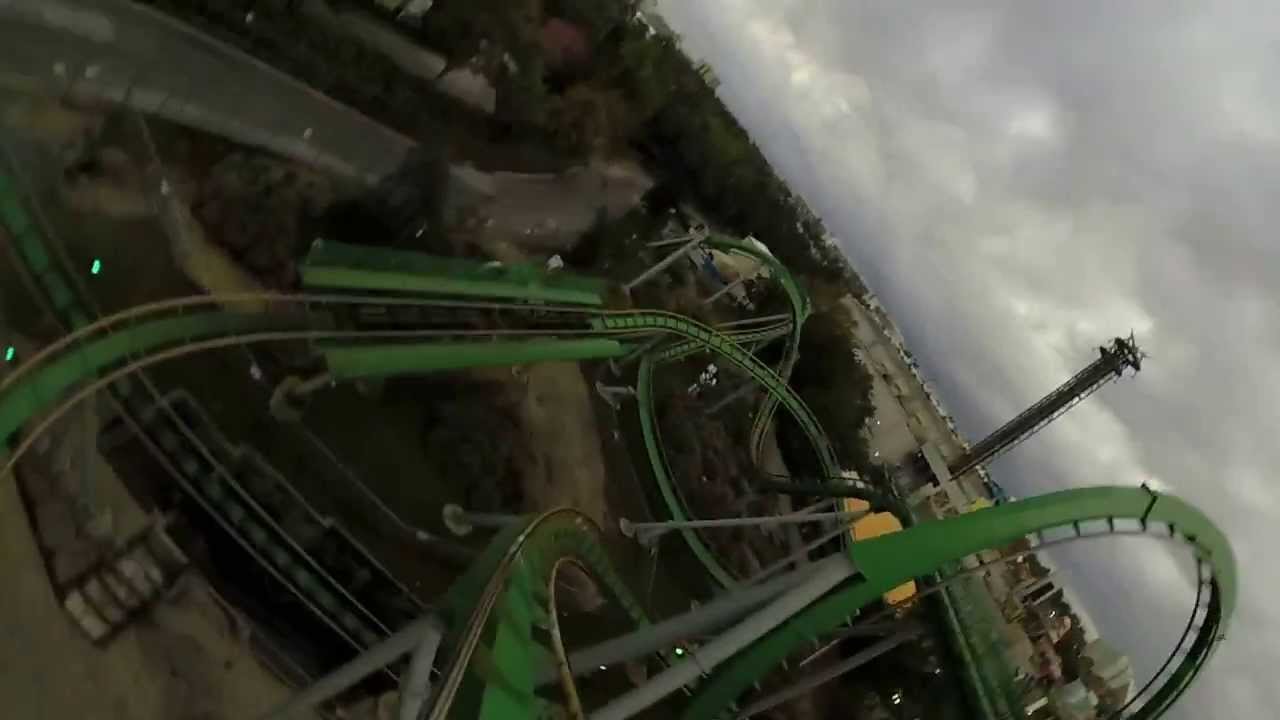GoPro Awesome roller coaster. The Hulk front seat Universal Studios ...