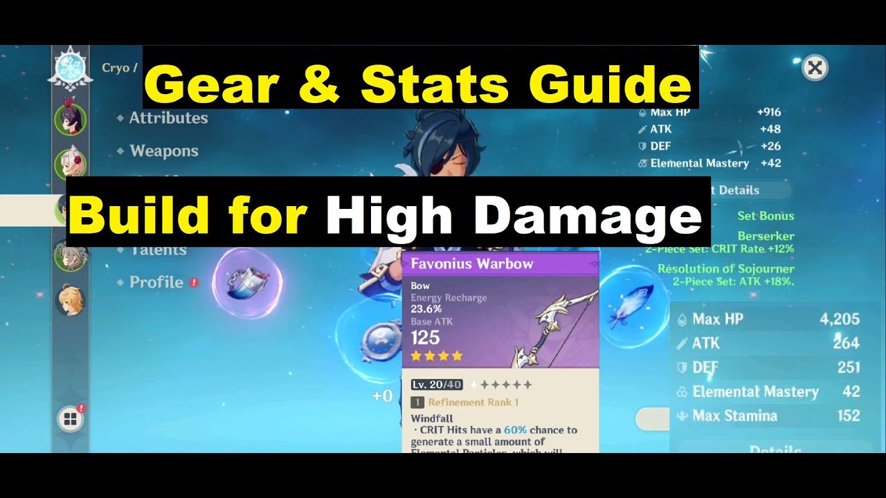 Genshin Impact Gear & Stats Guide Best Stats & Builds Damage - YouTube