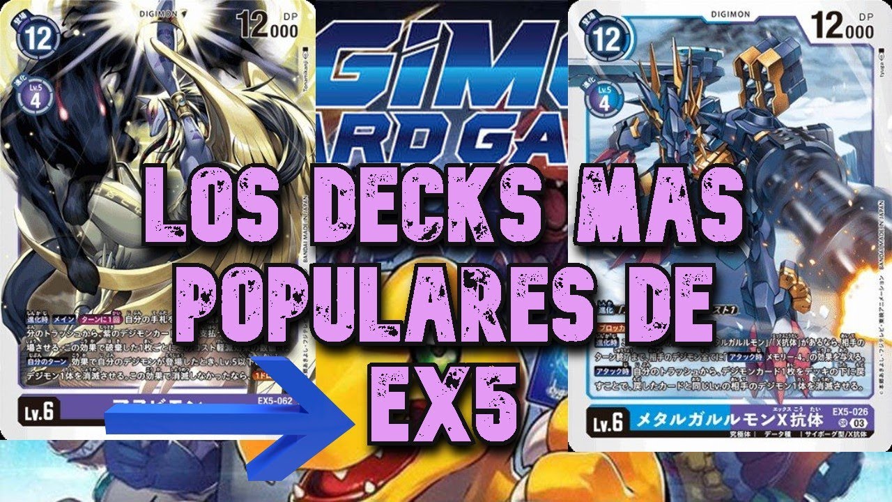 Los Decks mas Usados en la expansión (ex5) | Digimon card game - YouTube