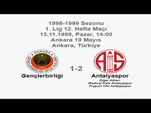 Gençlerbirliği 1-2 Antalyaspor 15.11.1998 - 1998-1999 Turkish 1st League Matchday 12