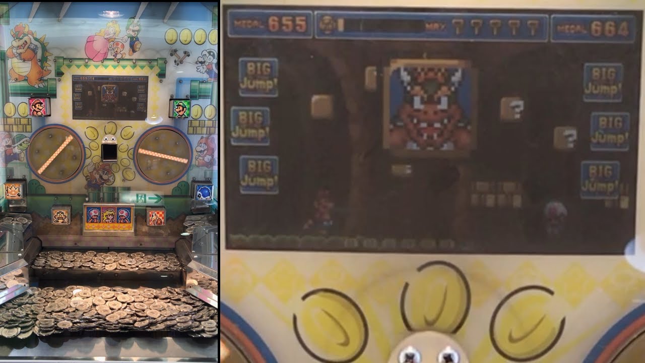 【Super Mario Fushigi No Jyanjyan Land】Mario World Coin Pusher Medal ...