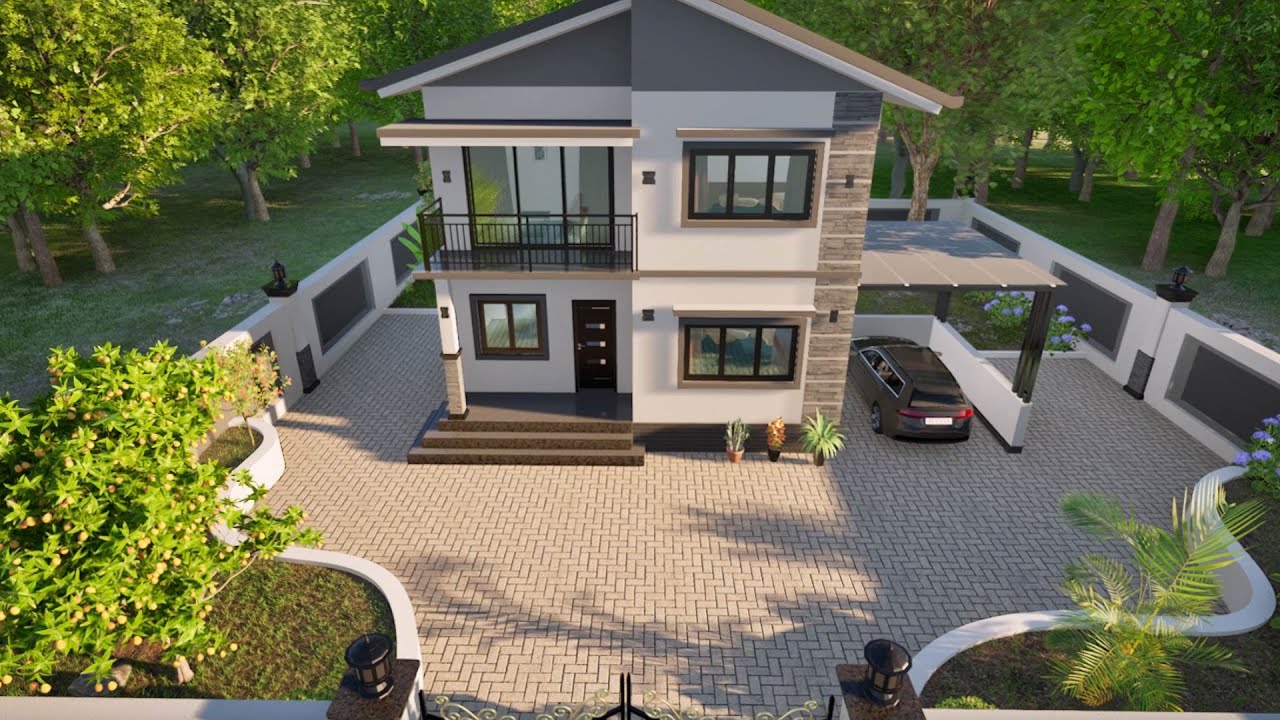 House Design | Modern House Design | 8m x 8m 2 Story | 3 Bedrooms - YouTube