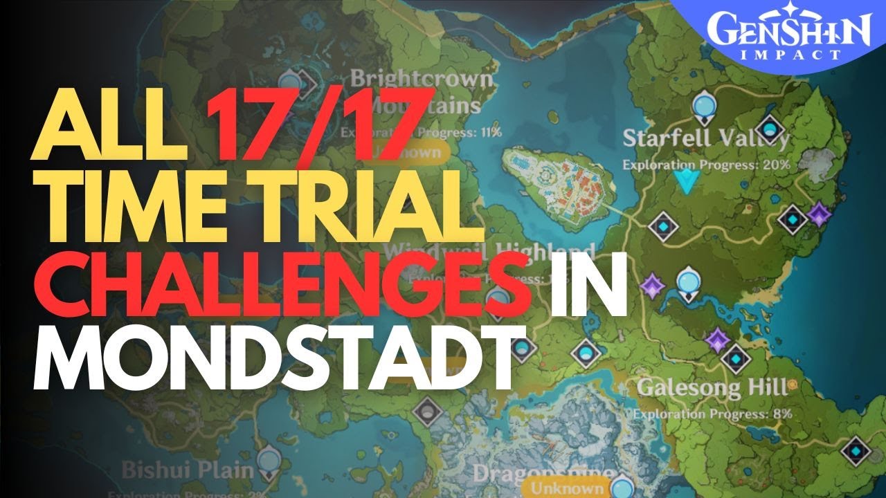 All Time Trial Challenges in Mondstadt Genshin Impact - YouTube