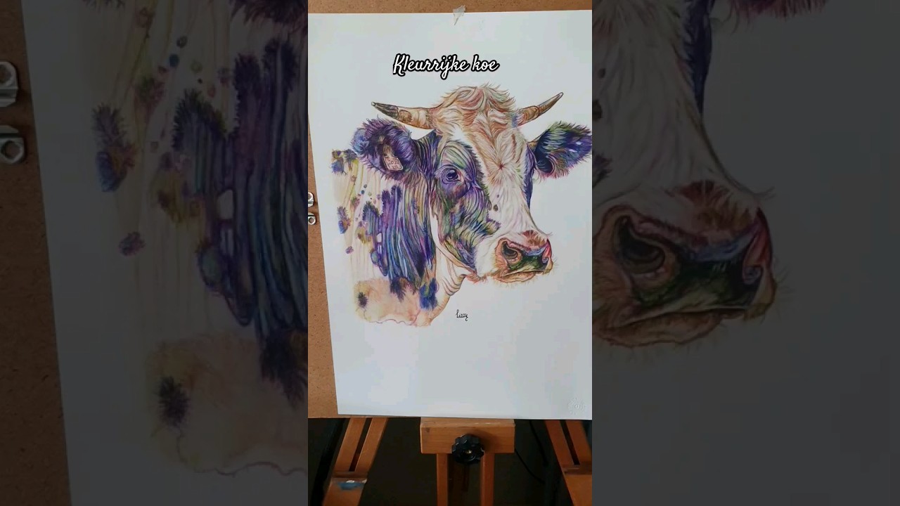 de kleurijke koe is klaar! getekend met kleurpotloden. - YouTube