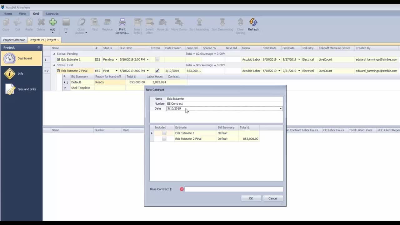 Accubid Anywhere - Create a Contract - YouTube