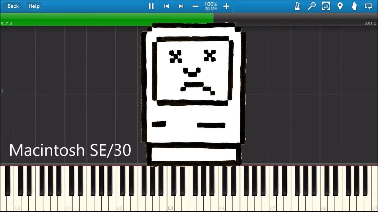 MACINTOSH DEATH CHIMES IN SYNTHESIA - YouTube