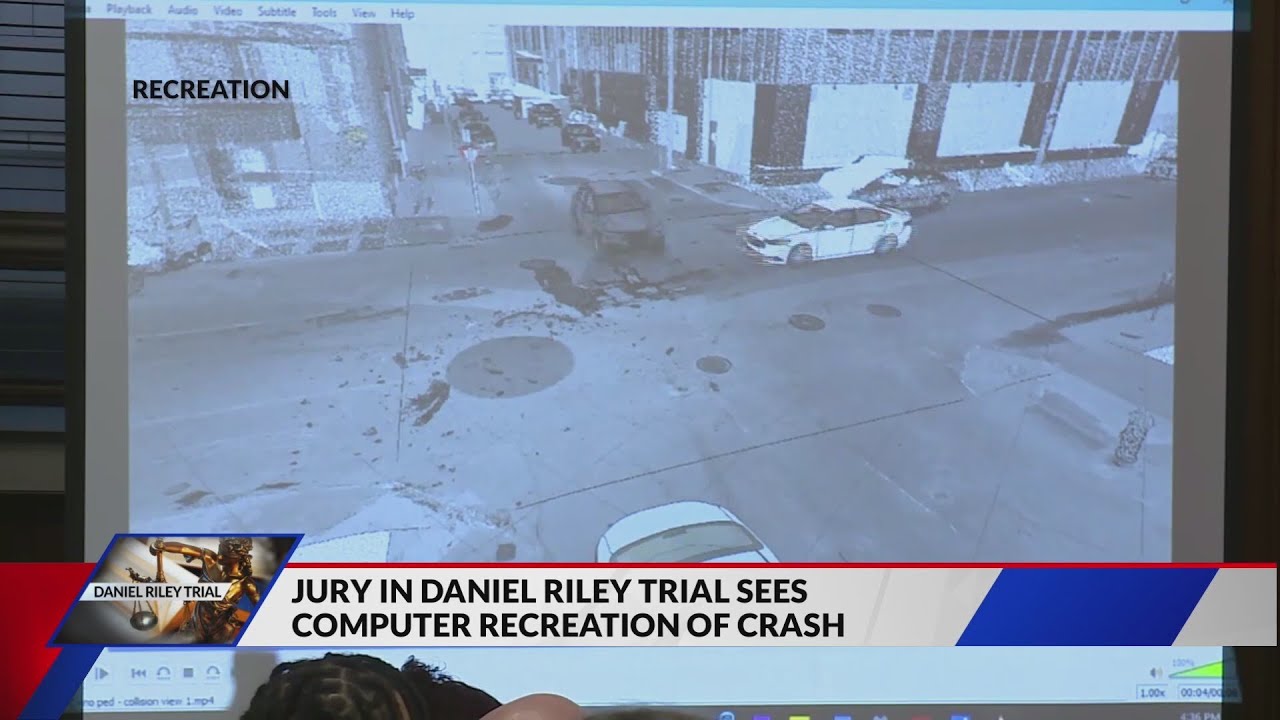 Jury in Daniel Riley trial sees computer recreation of crash - YouTube