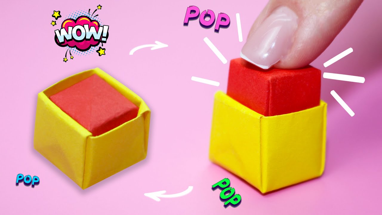 MINI BUTTON POP IT FIDGET Antistress Moving PAPER TOY Easy Origami Pop ...