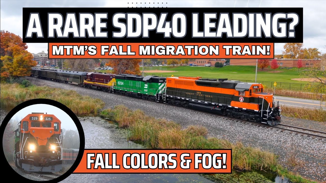 A RARE SDP40? Great Northern 325 Leading MTM's Migration Train ...