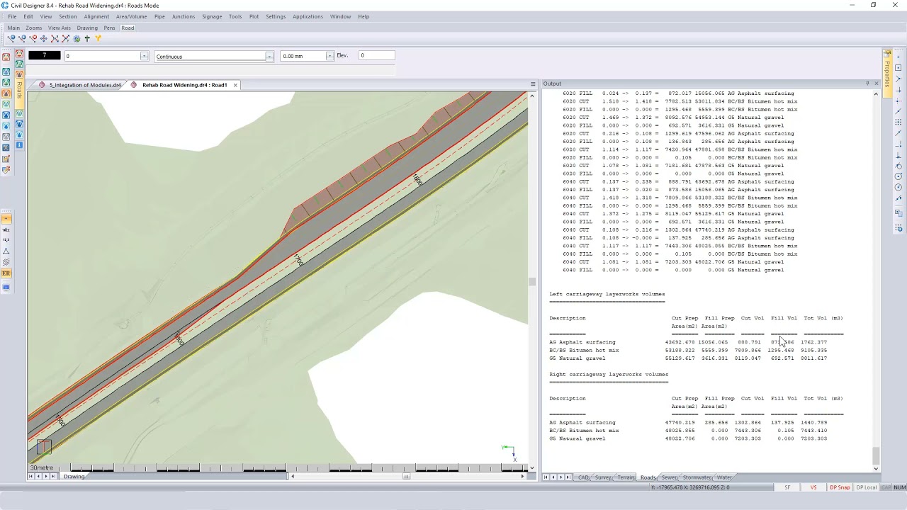 CIVIL DESIGNER FAQ - Quantities - Road rehab layerworks volumes - YouTube