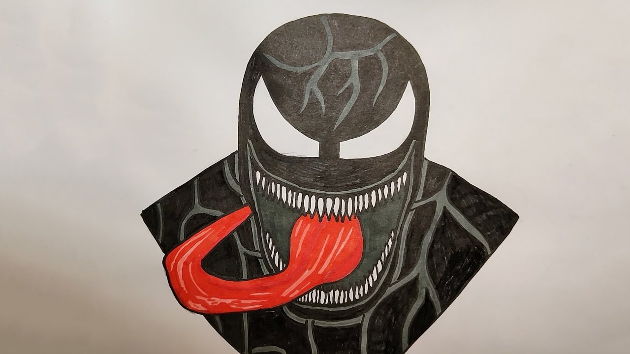 How To Draw Venom. Step by step - YouTube