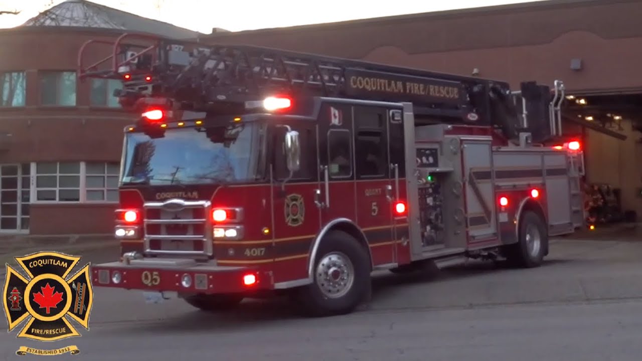 Coquitlam Fire Quint 5 Responding - YouTube