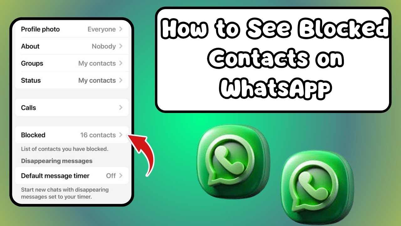 How to See Blocked Contacts on WhatsApp - YouTube