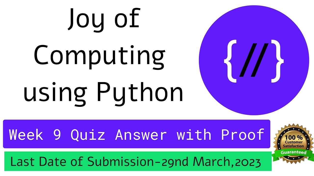 Nptel The Joy Of Computing Using Python Week 9 Quiz Assignment Answers 1333