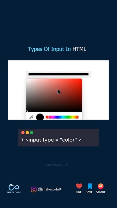 Types Of Input In Html Html Css Javascript Coding Cssanimation