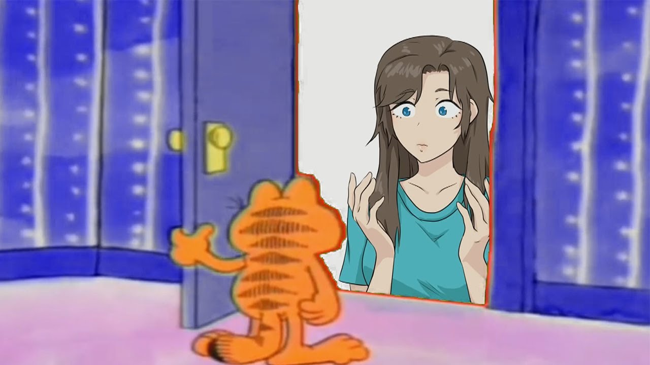 garfield answers the door to Transformation Steve minecraft anime - YouTube