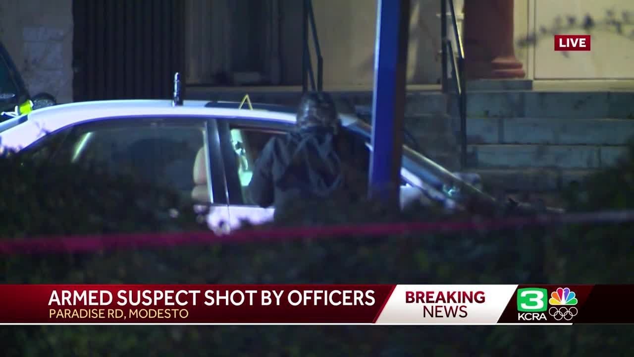 Armed suspect shot by officers in Modesto - YouTube