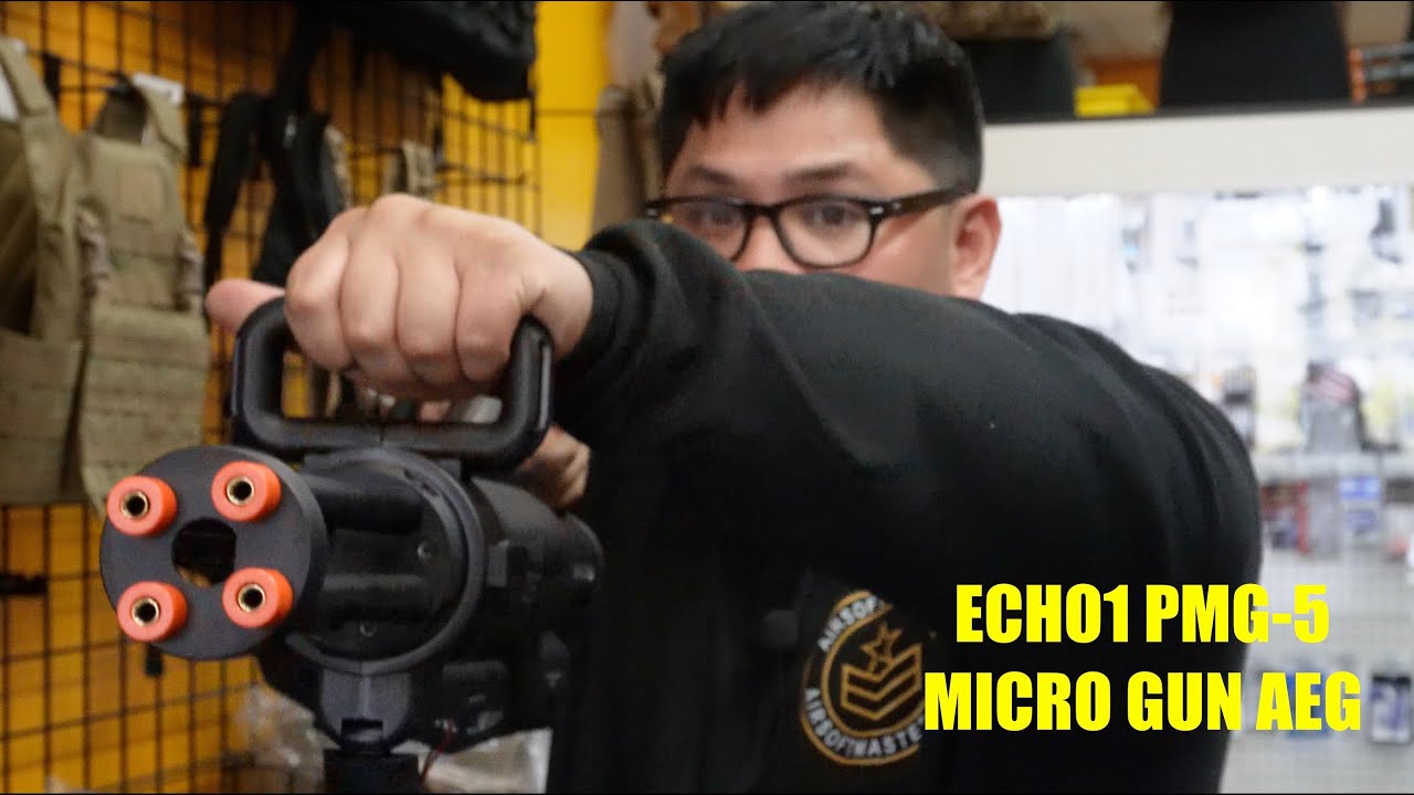 Echo1 PMG5 Minigun AEG (Small Micro Gun with Big firepower!) - YouTube