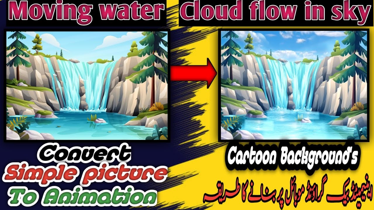 badal pani kaise chlaye||cartoon k lie animated background bnana ka ...