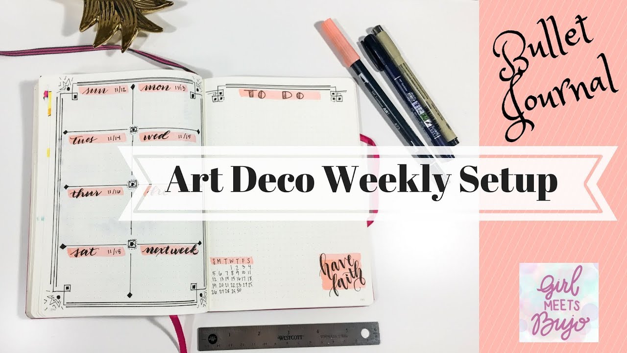 Bullet Journal Weekly Setup Art Deco Style - YouTube