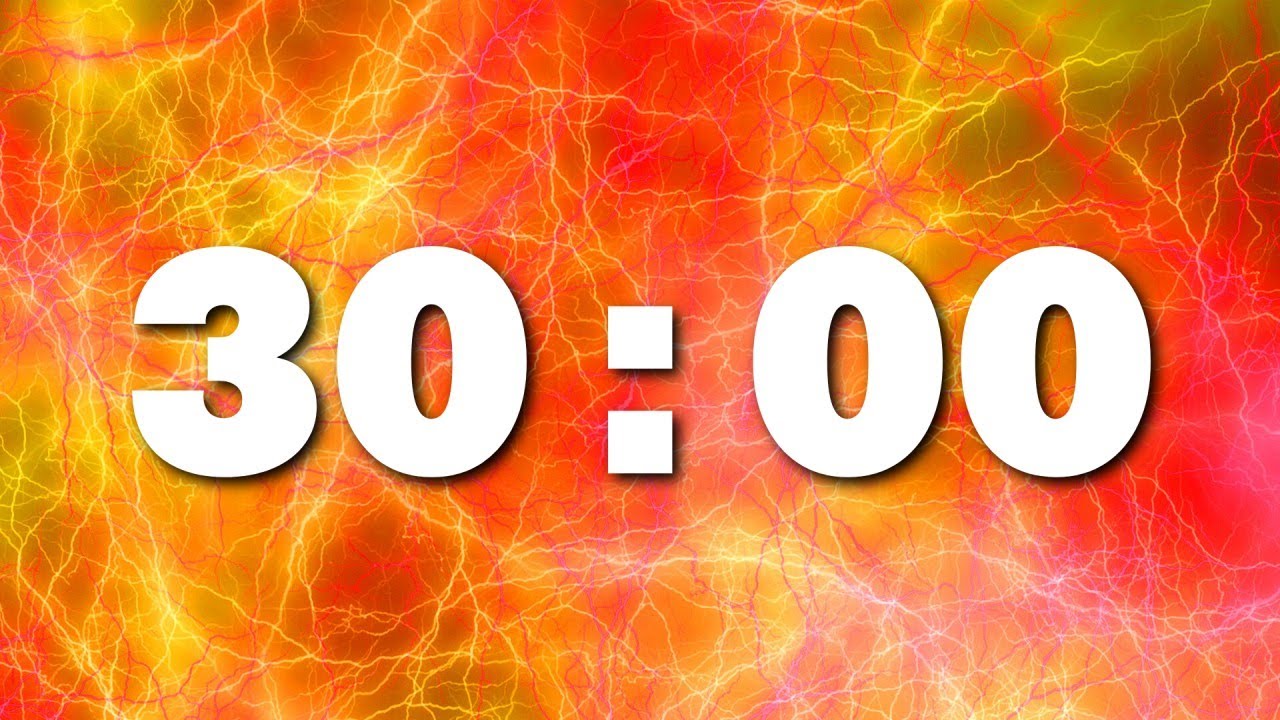 30:00 Timer - Red & Yellow Lightning - YouTube