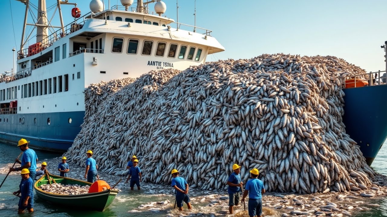Cod Trawling in The Middle of The Ocean, Modern Boats Carrying Hundreds ...