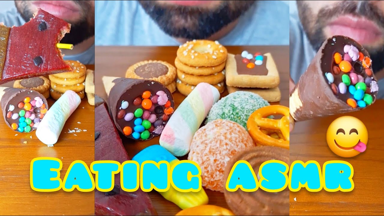 3 MINUTES WEIRD EATING ASMR | MARSHMALLOW, CANDY, ICE CREAM CHOCOLATE ...
