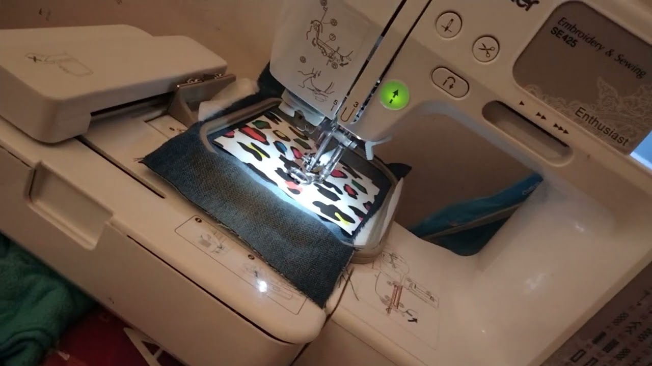 applique with the brother se425 embroidery machine - YouTube