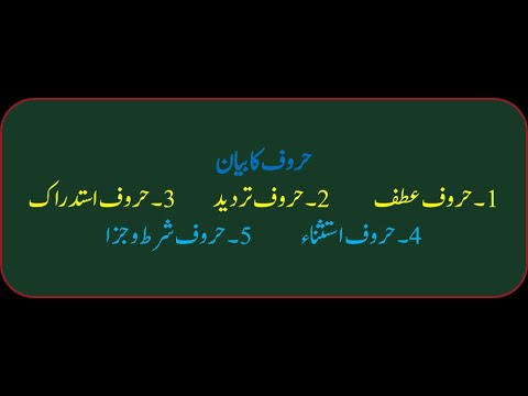 اردو گرائمر 19 حروف کا بیان۔حروف عطف ، تردید،۔ استدراک، استثنا ء ...