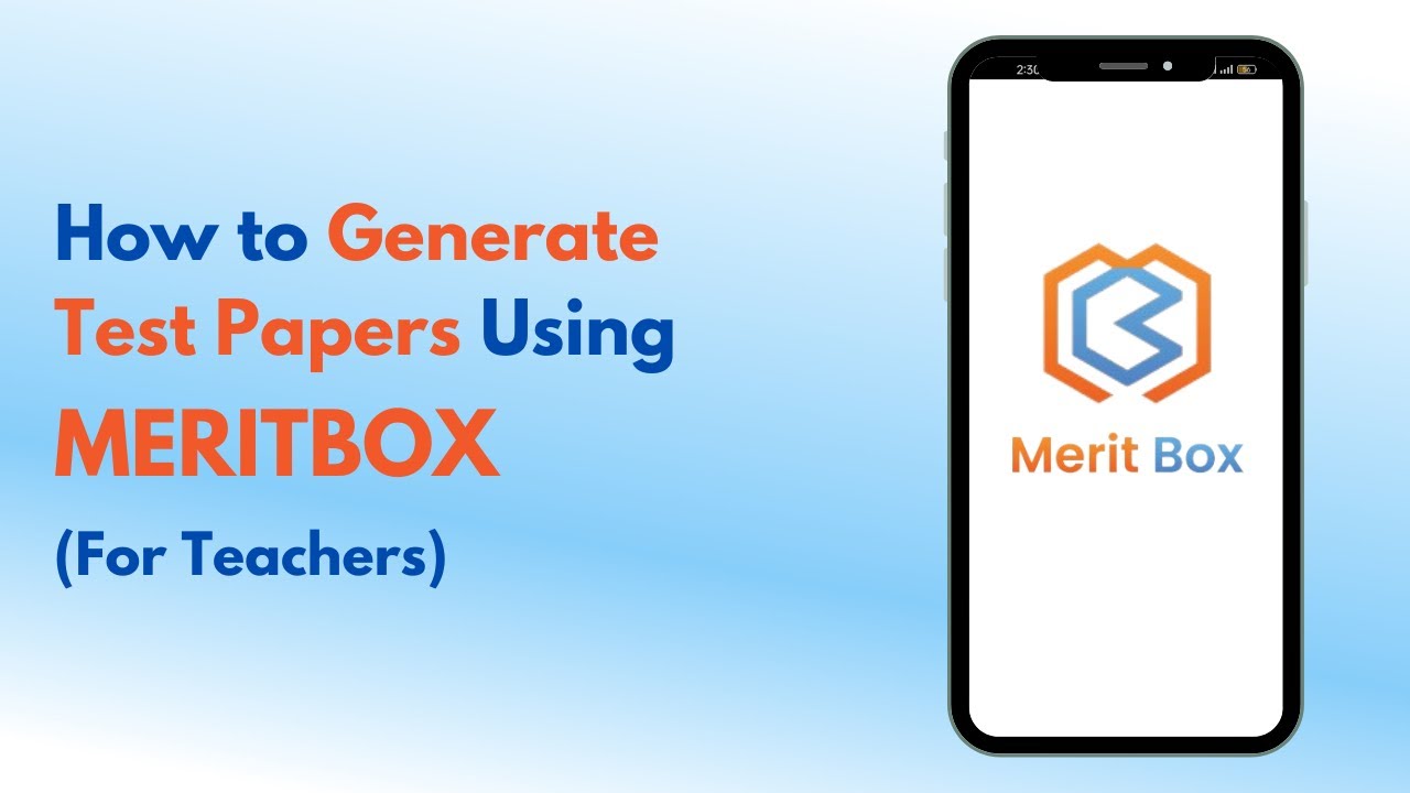 How to Generate Test Papers Using Merit Box? | Digital Learning App ...