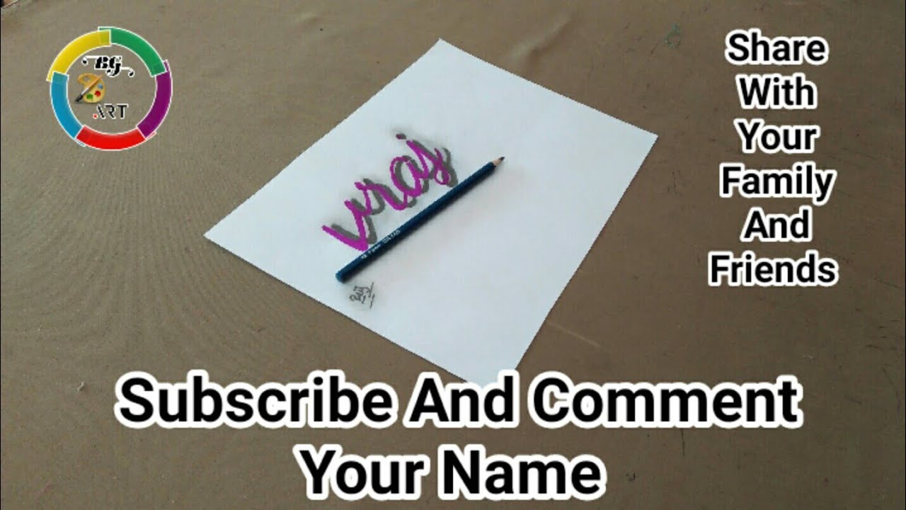 Vraj | Name Art | 3d - YouTube