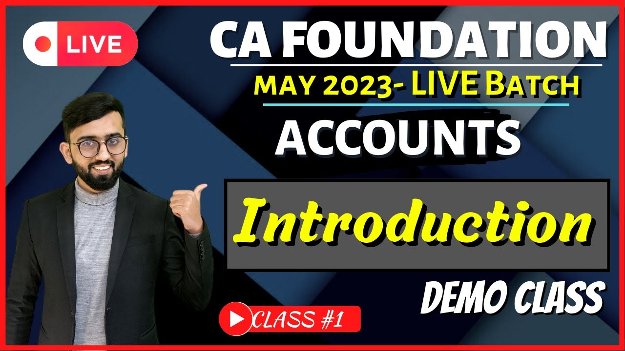 Basic Accounting Concepts | CA Foundation Accounts-May 2023 | CA Hardik ...