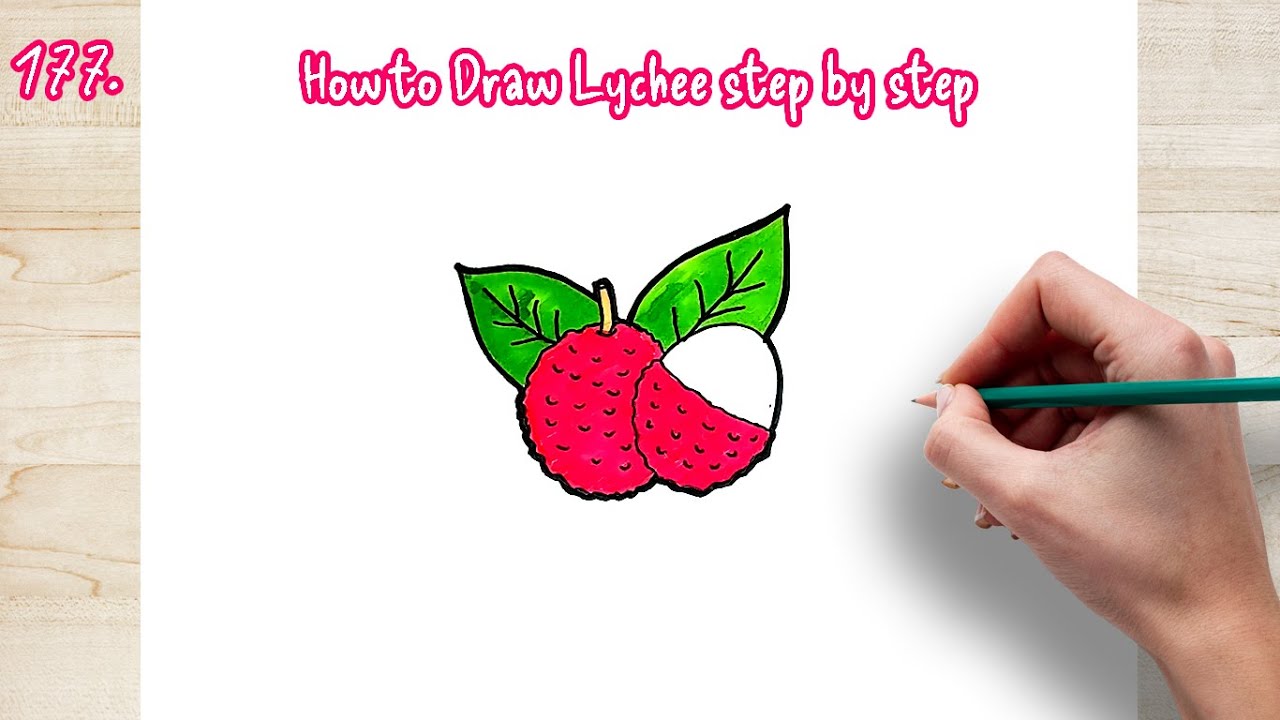 How To Draw Lychee Step By Step - YouTube
