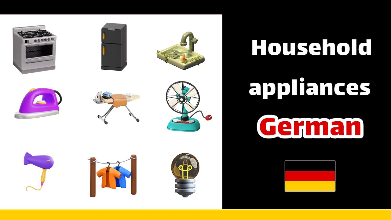 Household appliances in German +Self-Test | by pictures | Learn German ...