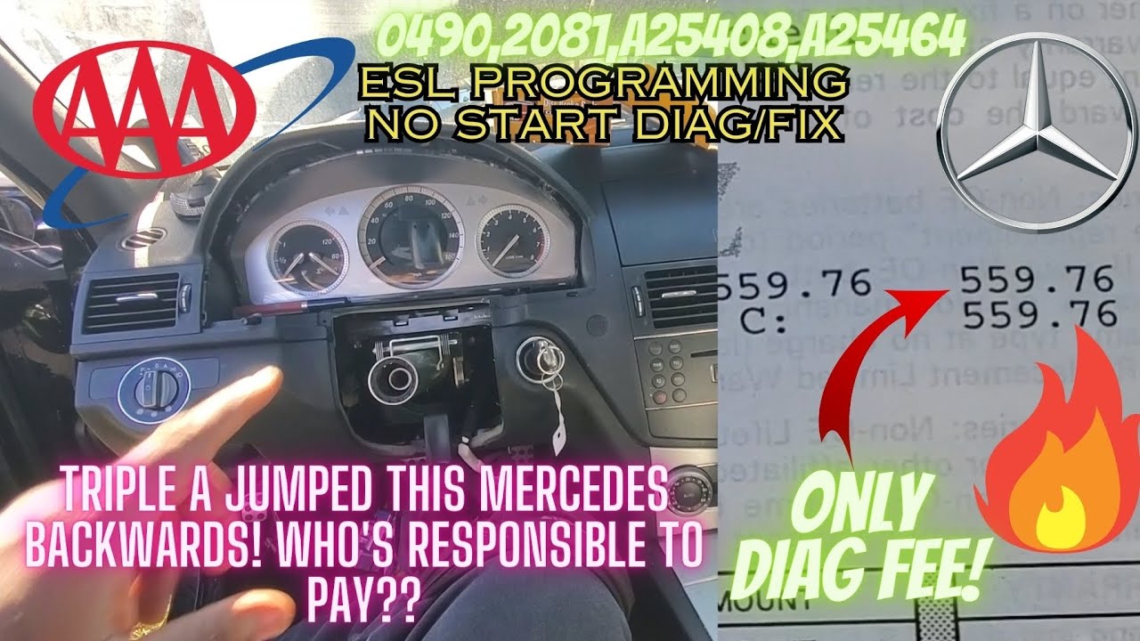 AAA Jumped this mercedes backwards! who Pays? W204 ESL emulator ...