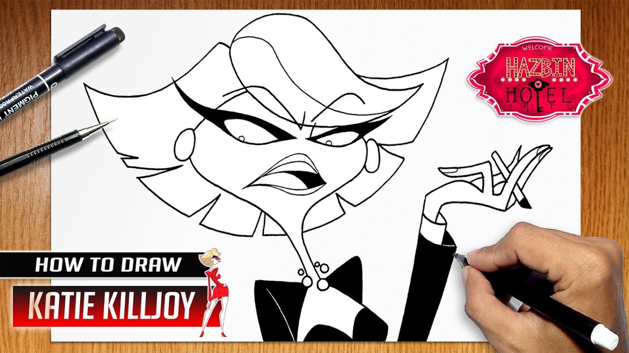 How to draw Katie Killjoy from Hazbin Hotel - YouTube