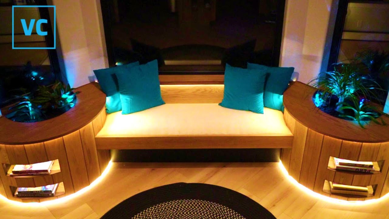 INSANE Bay Window Upgrade | Built-in Bench & Planters with LEDS - YouTube