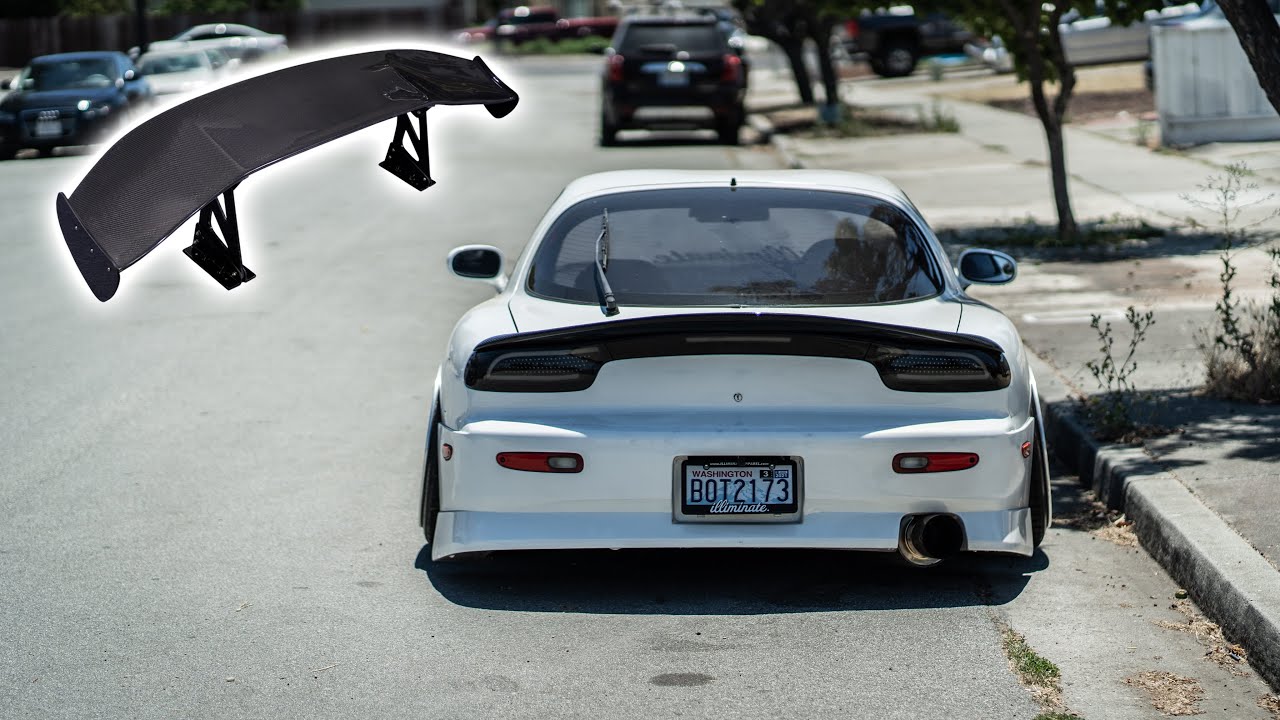 RX7 GETS A CARBON FIBER WING!! - YouTube