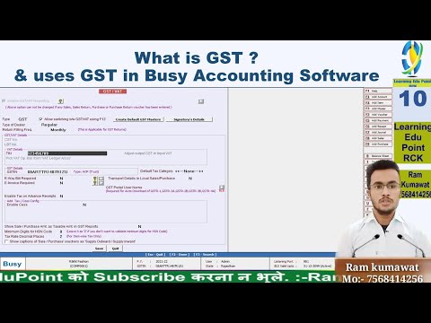 10 What is GST & uses GST in Busy Accounting Software - YouTube