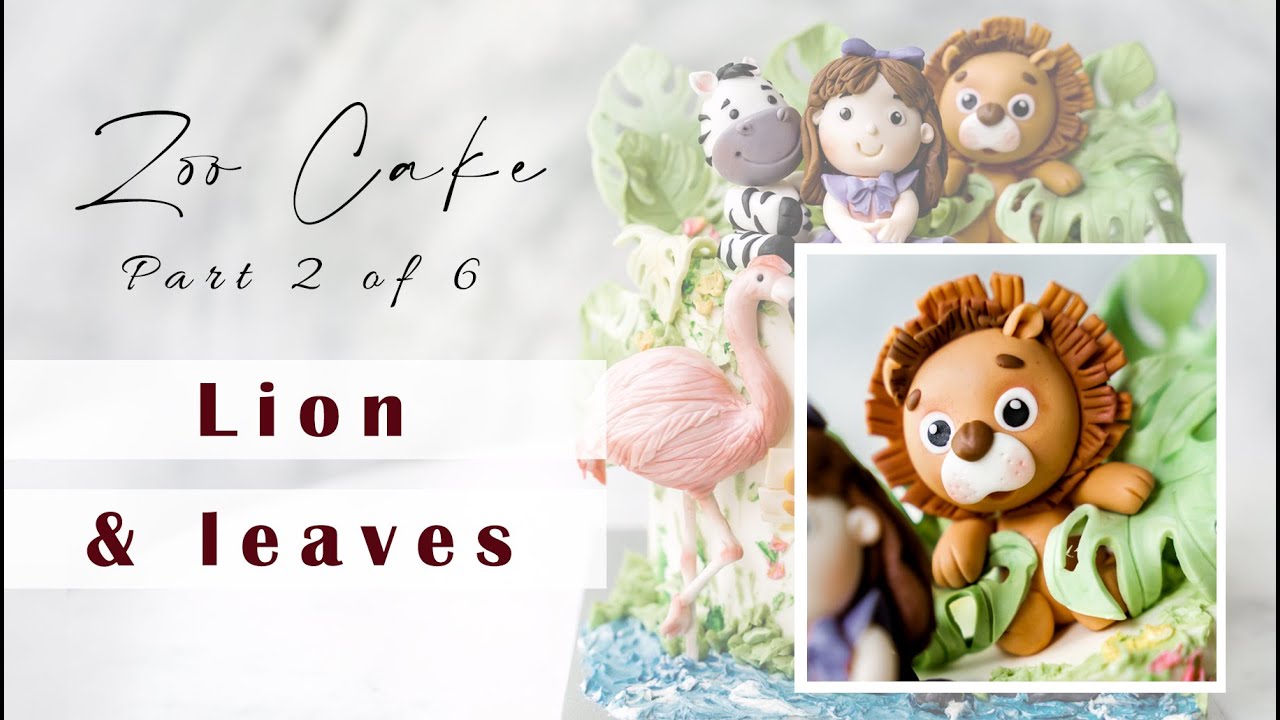 How to make fondant Lion cake topper for a zoo cake | Character ...