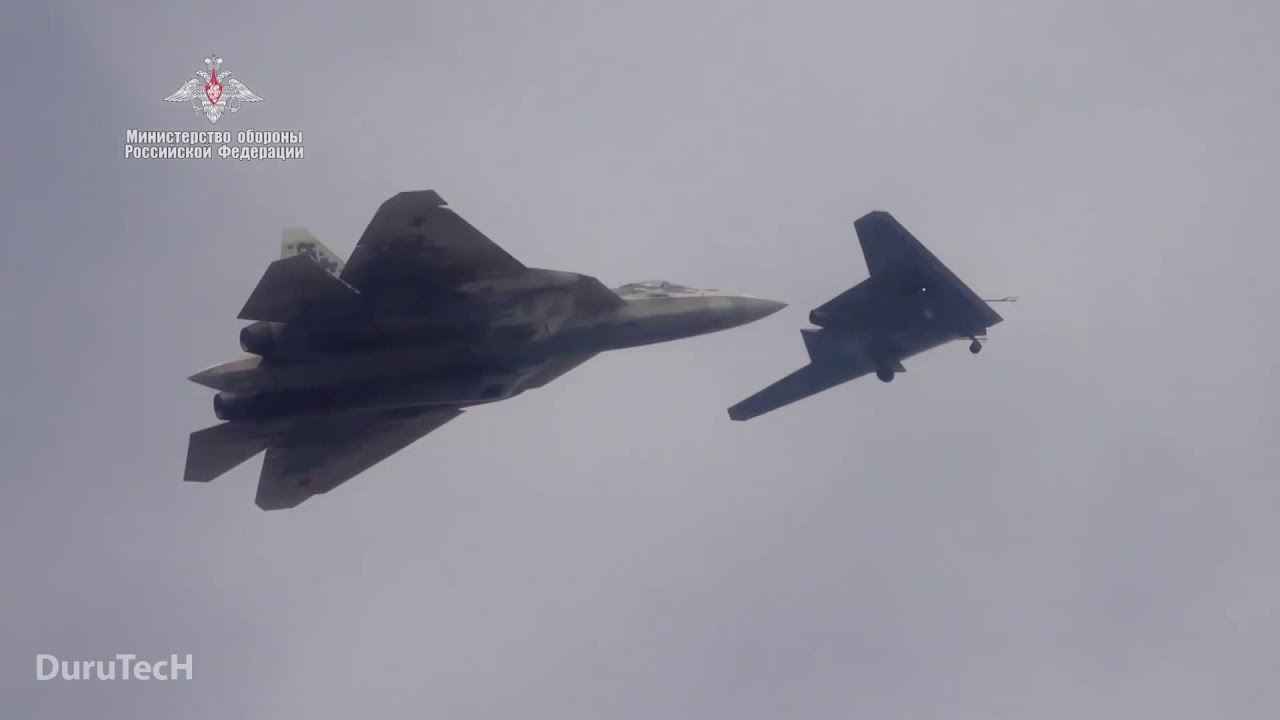 Sukhoi S 70 Okhotnik & Su 57 Stealth Fighter - YouTube