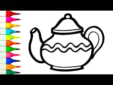 TEAPOT DRAWING | How to Draw A Teapot Step by Step || Teapot Drawing ...