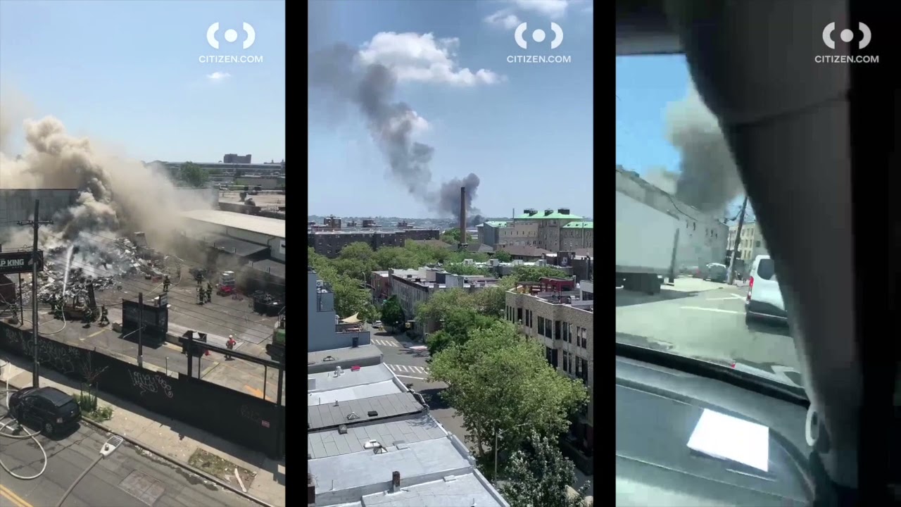 Scrapyard Fire at Maspeth, Queens - YouTube