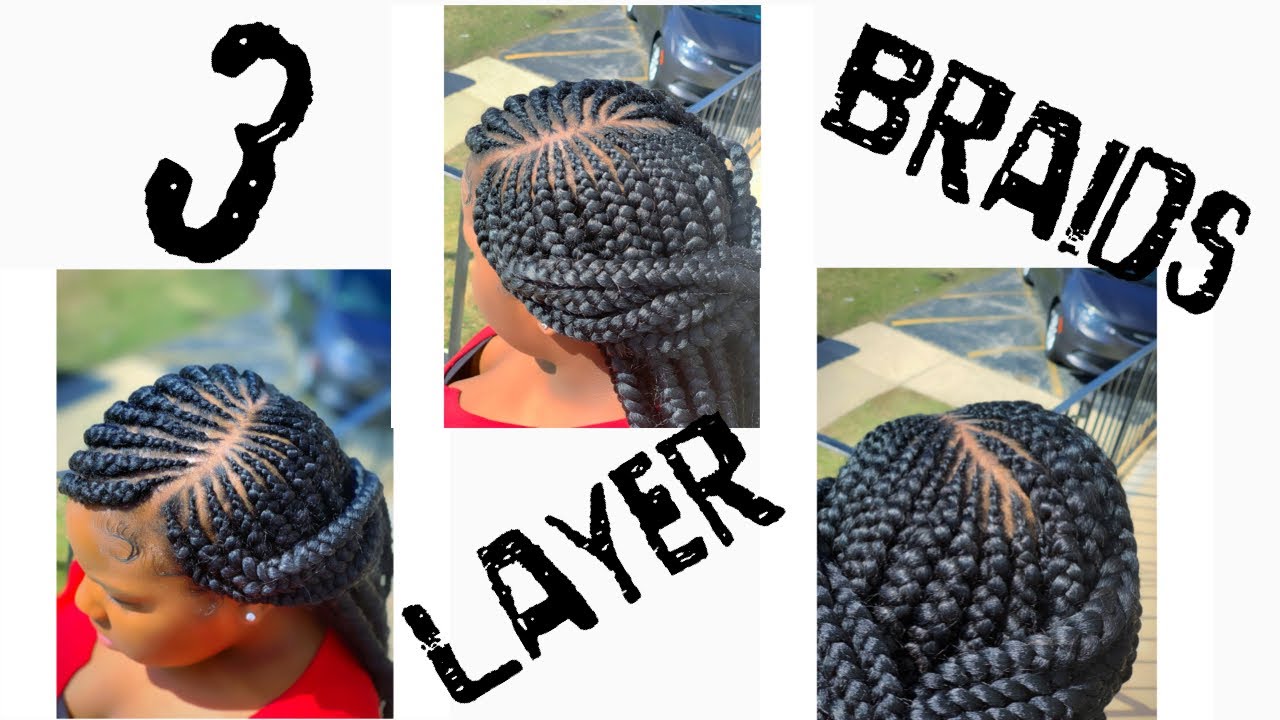 THREE LAYER TRIBAL BRAIDS|WATCH ME WORK 💪🏾 - YouTube
