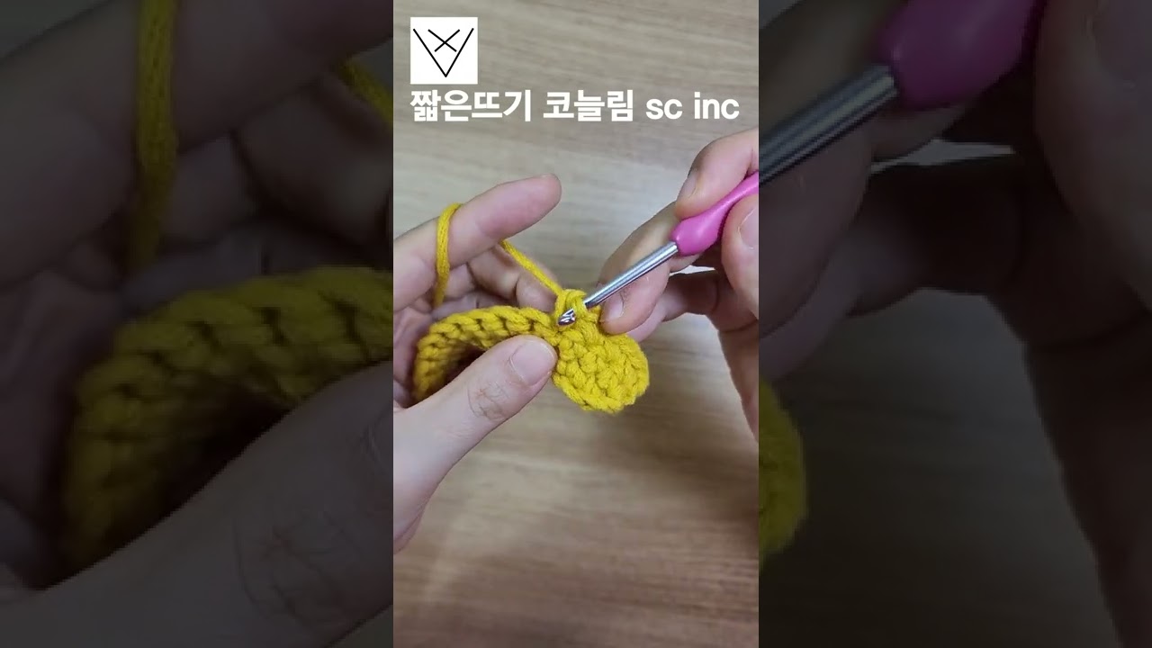 코바늘 짧은뜨기 코늘림 sc inc #shorts - YouTube