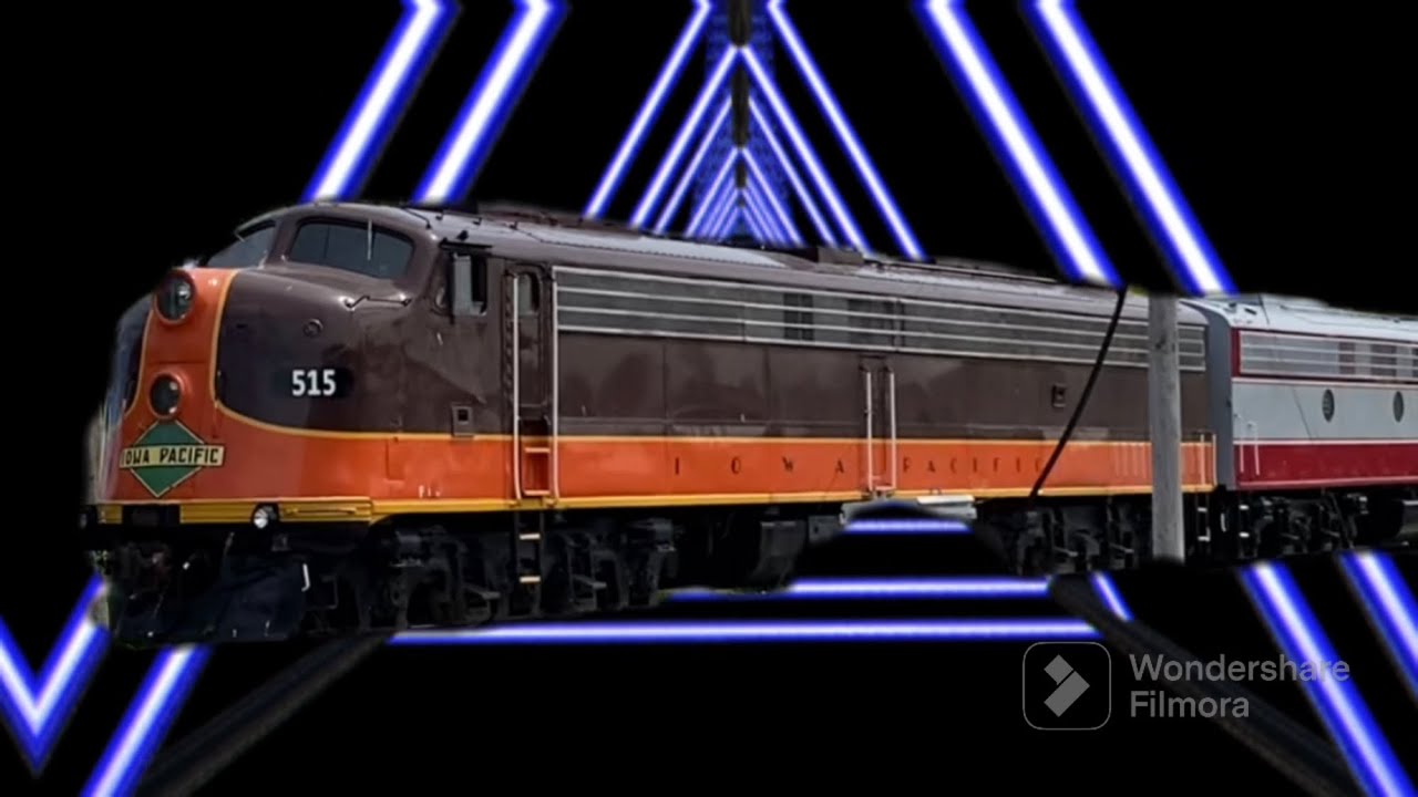IOWA PACIFIC 515 at ILLINOIS RAILWAY MUSEUM With LONG PASSENGER TRAIN ...