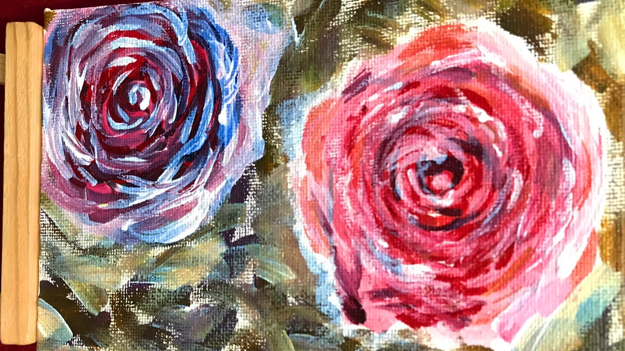 Beautiful Roses | Acrylic Painting | Flower paint - YouTube