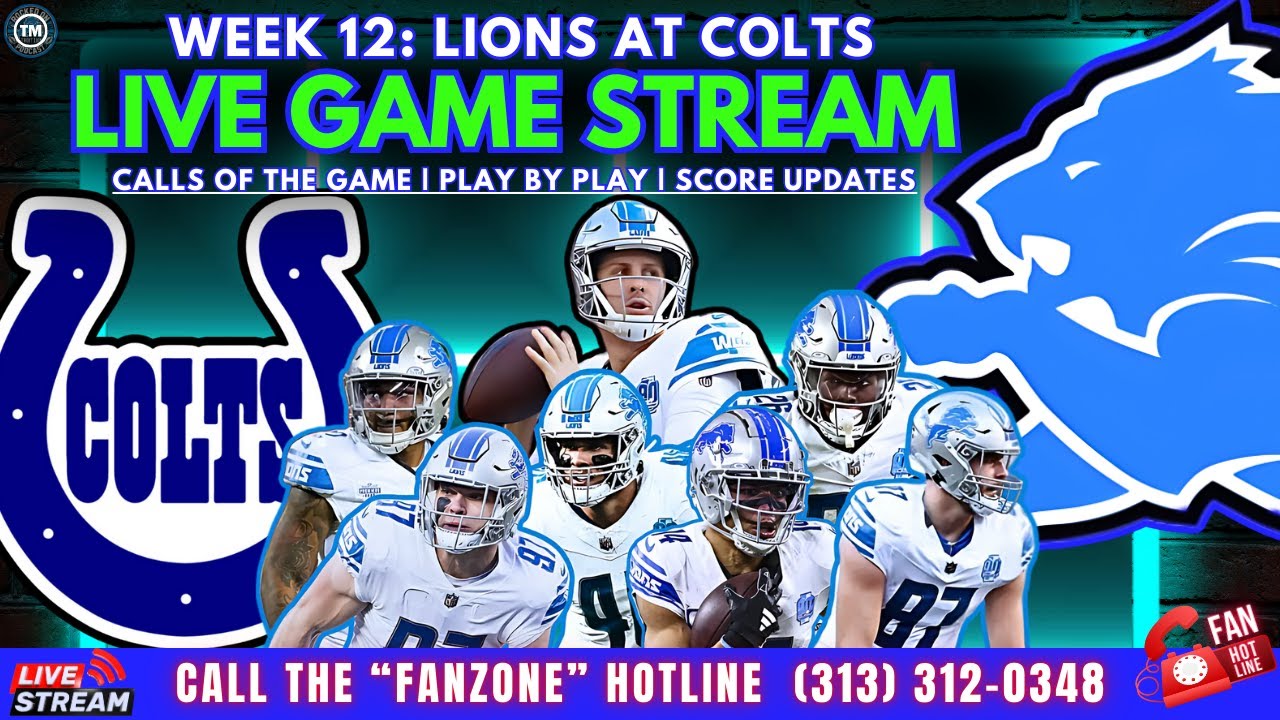 Detroit Lions VS Indianapolis Colts Live Game Stream | NFL Week 12 ...