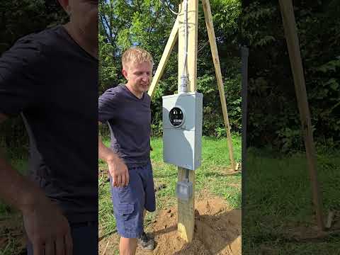 Building Overhead Temporary Service for New Build - YouTube